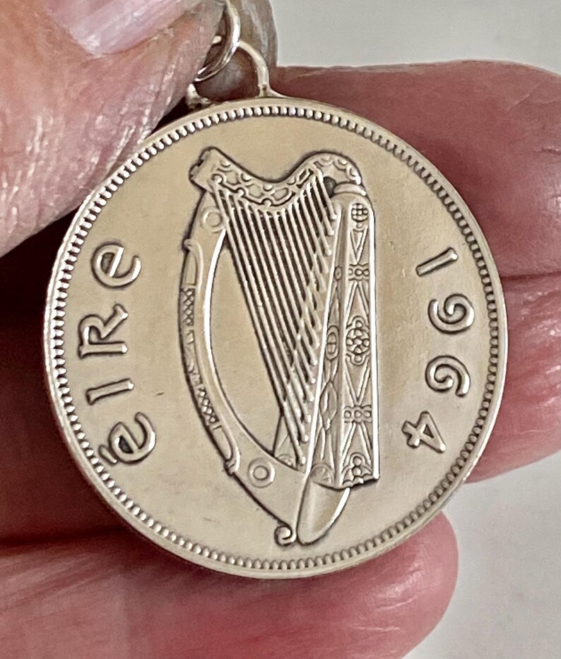 Irish Half Crown Coin Pendant, Handmade Sterling Silver Bale, Hunter ...