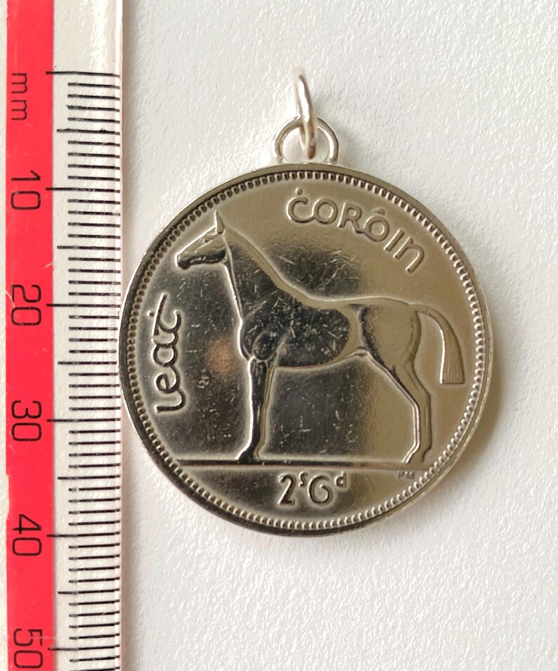 Irish Half Crown Coin Pendant, Handmade Sterling Silver Bale, Hunter ...