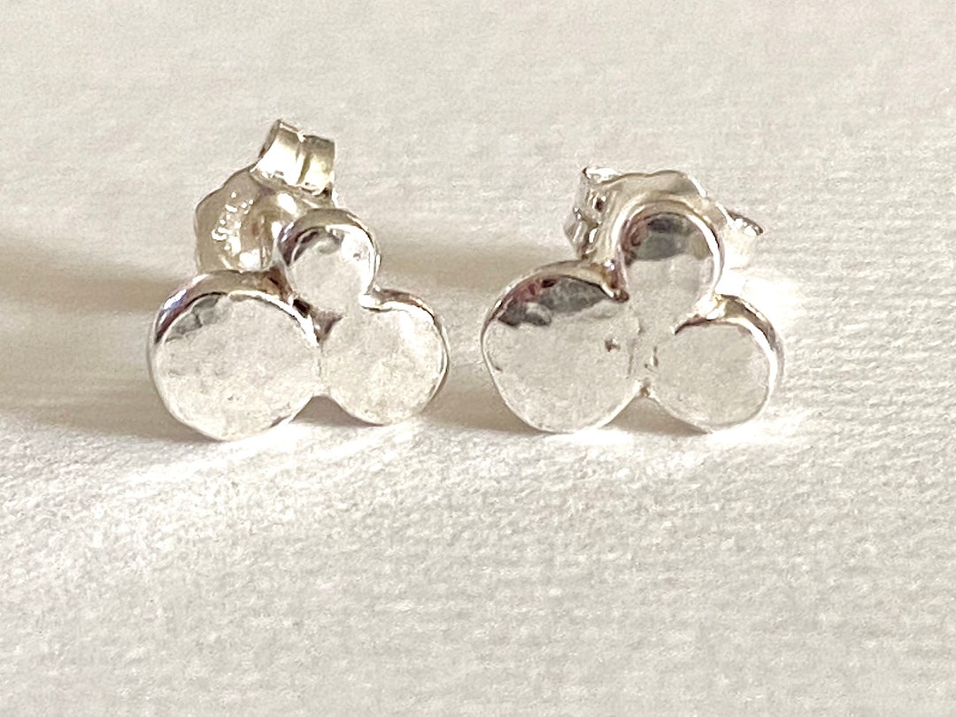 Recycled Sterling Silver Pebble Trio Studs Earrings Super for - Etsy