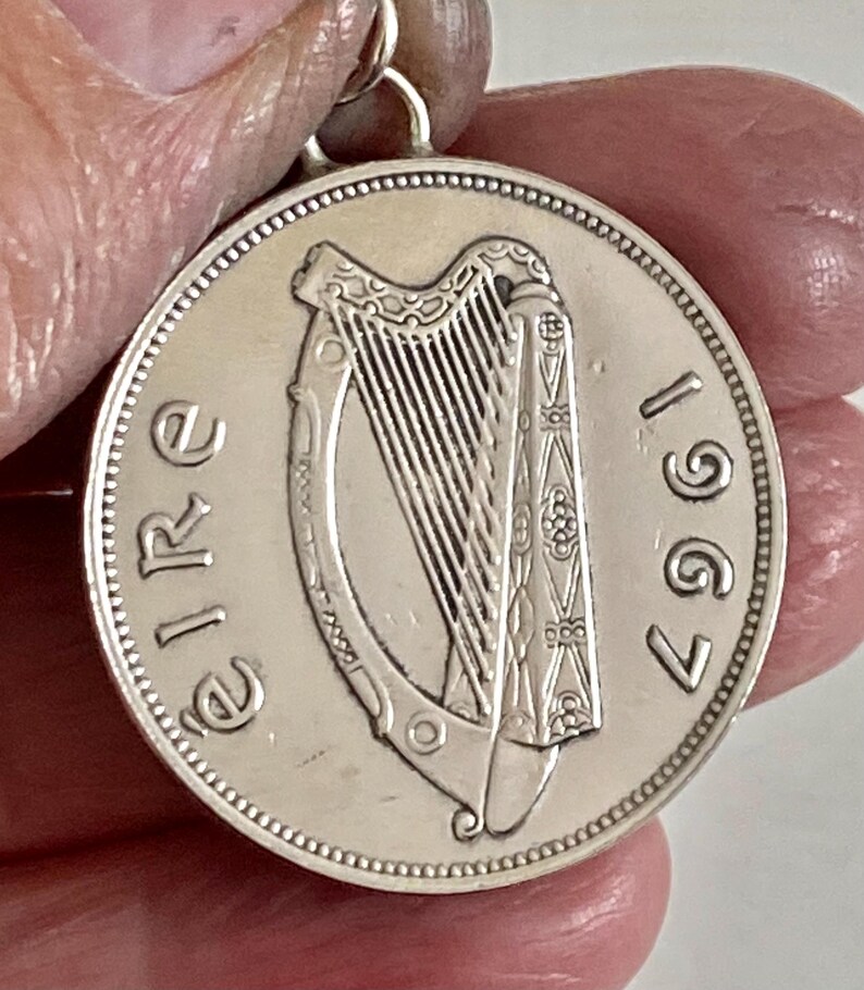 Irish Half Crown Coin Pendant, Handmade Sterling Silver Bale, Hunter ...