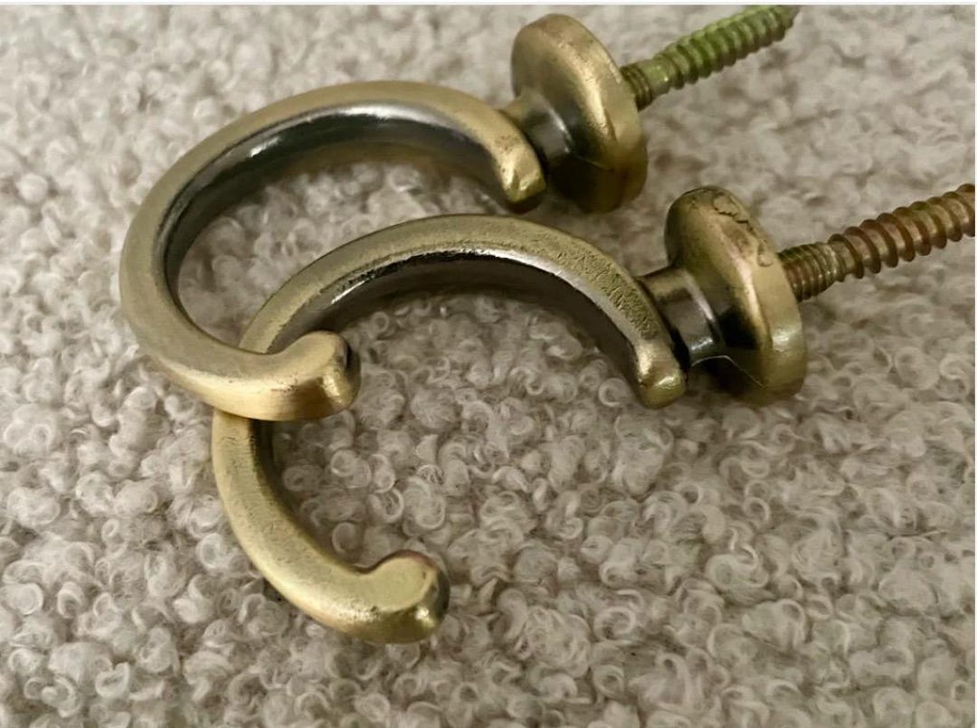 Antique Brass Curtain Tie Back Hooks X 2 - Etsy