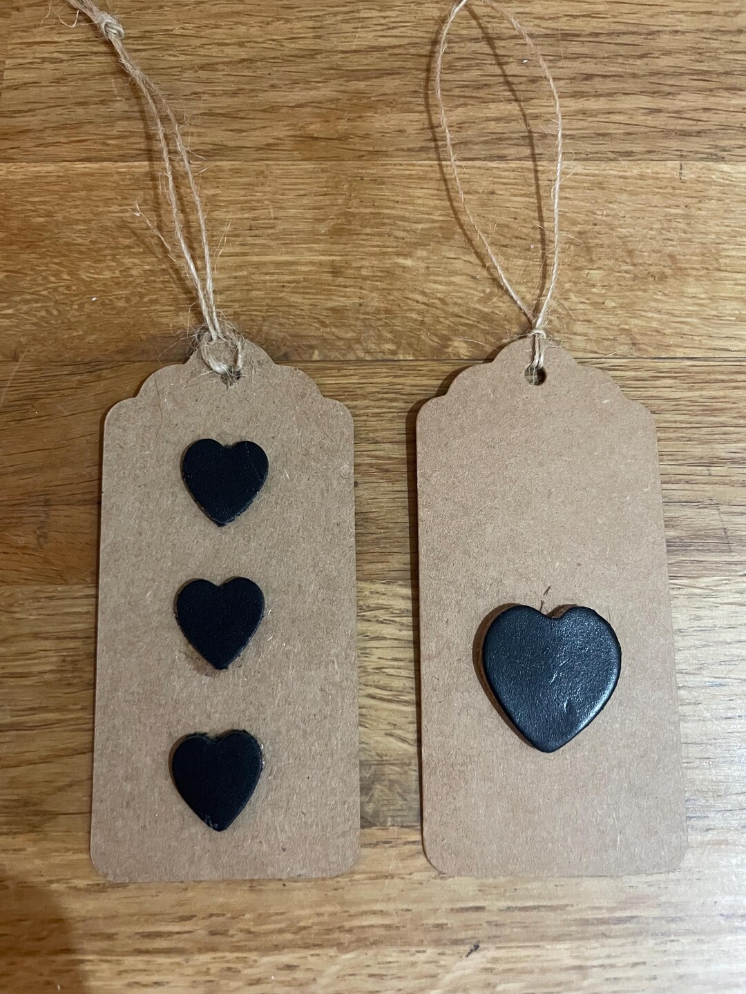 Gift Tag With Leather Heart Label Anniversary Love Message Wedding ...