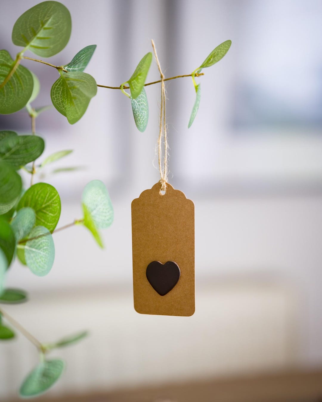 Gift Tag With Leather Love Heart Label Anniversary Love Message Wedding ...