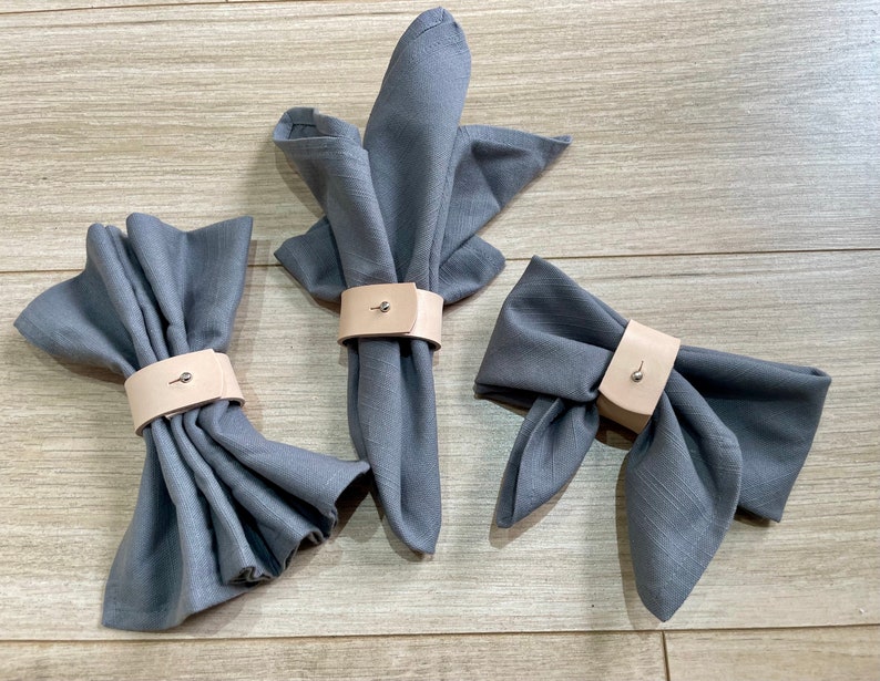 Natural Leather Napkin Rings: Elegant Table Setting Accessories ...
