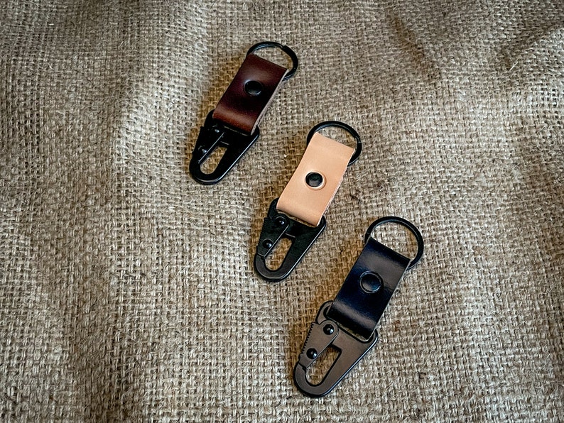 Tactical Key Fob, Leather Key Holder. Antique Brass Tactical, Military ...