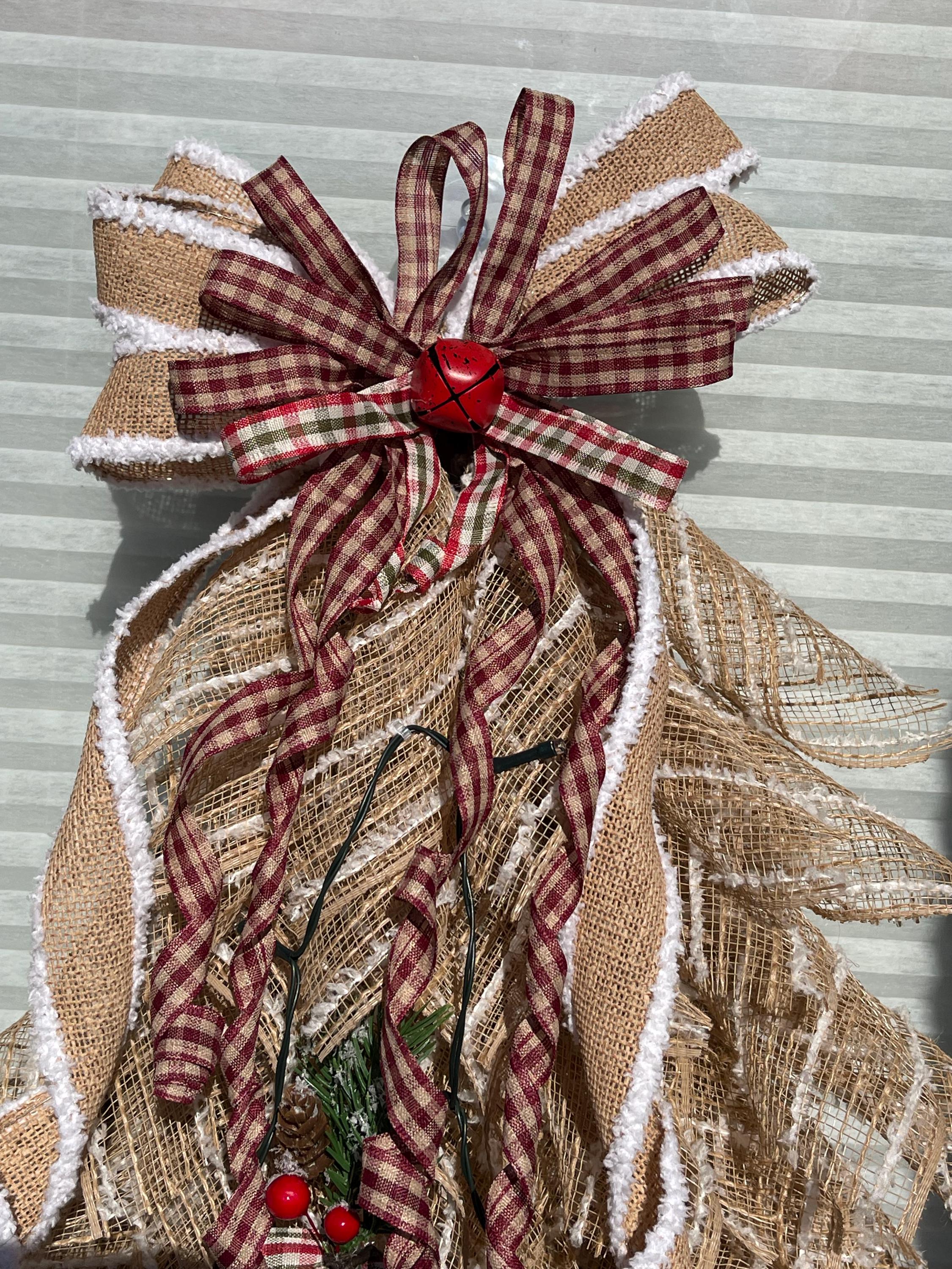 Handmade Lighted Rustic Burlap Christmas Tree Wall Décor – Country ...