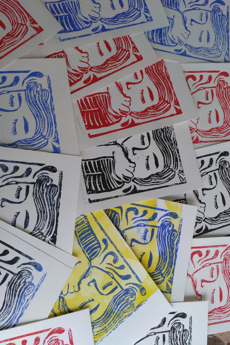 Ideas, Linoleum Linocut Stamp Print Illustration Printmaking Prints ...
