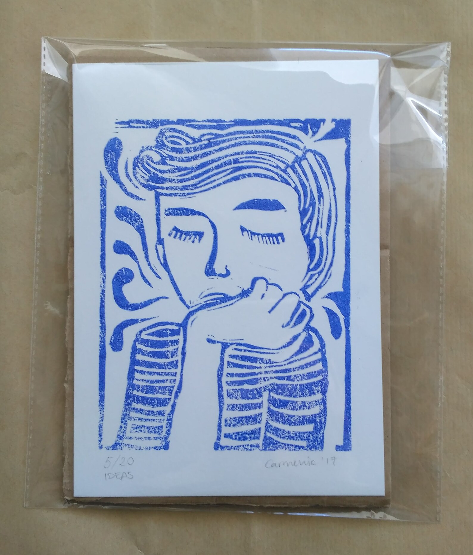 Ideas, Linoleum Linocut Stamp Print Illustration Printmaking Prints ...