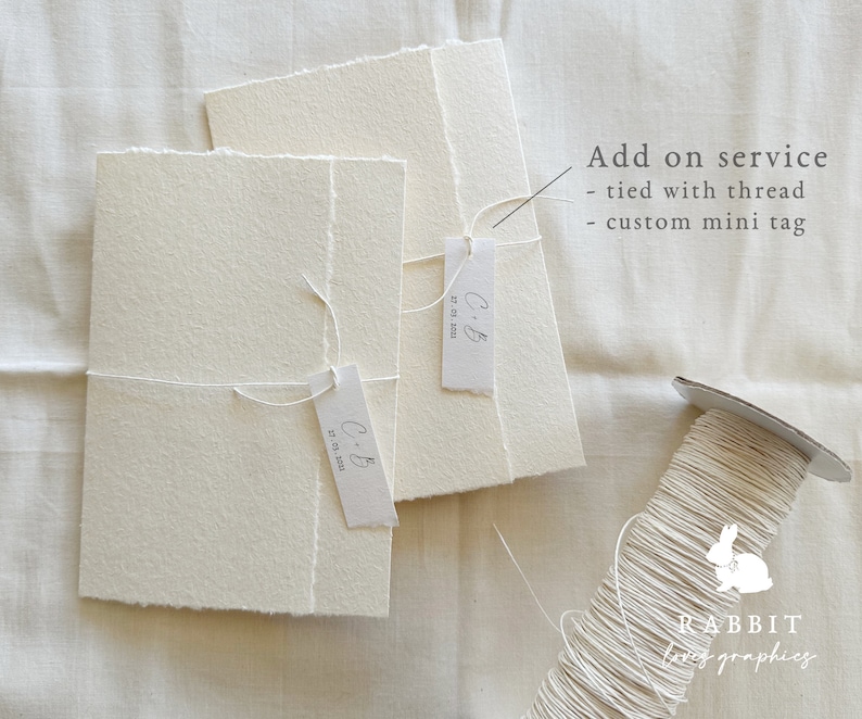 Tri-folded | Personalised Card | Invitation #F60009 (hand Torn Edge ...