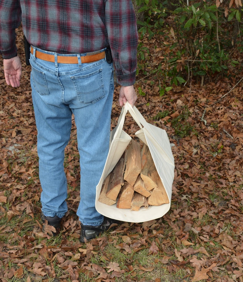 Canvas Firewood Carrier, Wood Carrier, Log Sling, Canvas Log Carrier ...