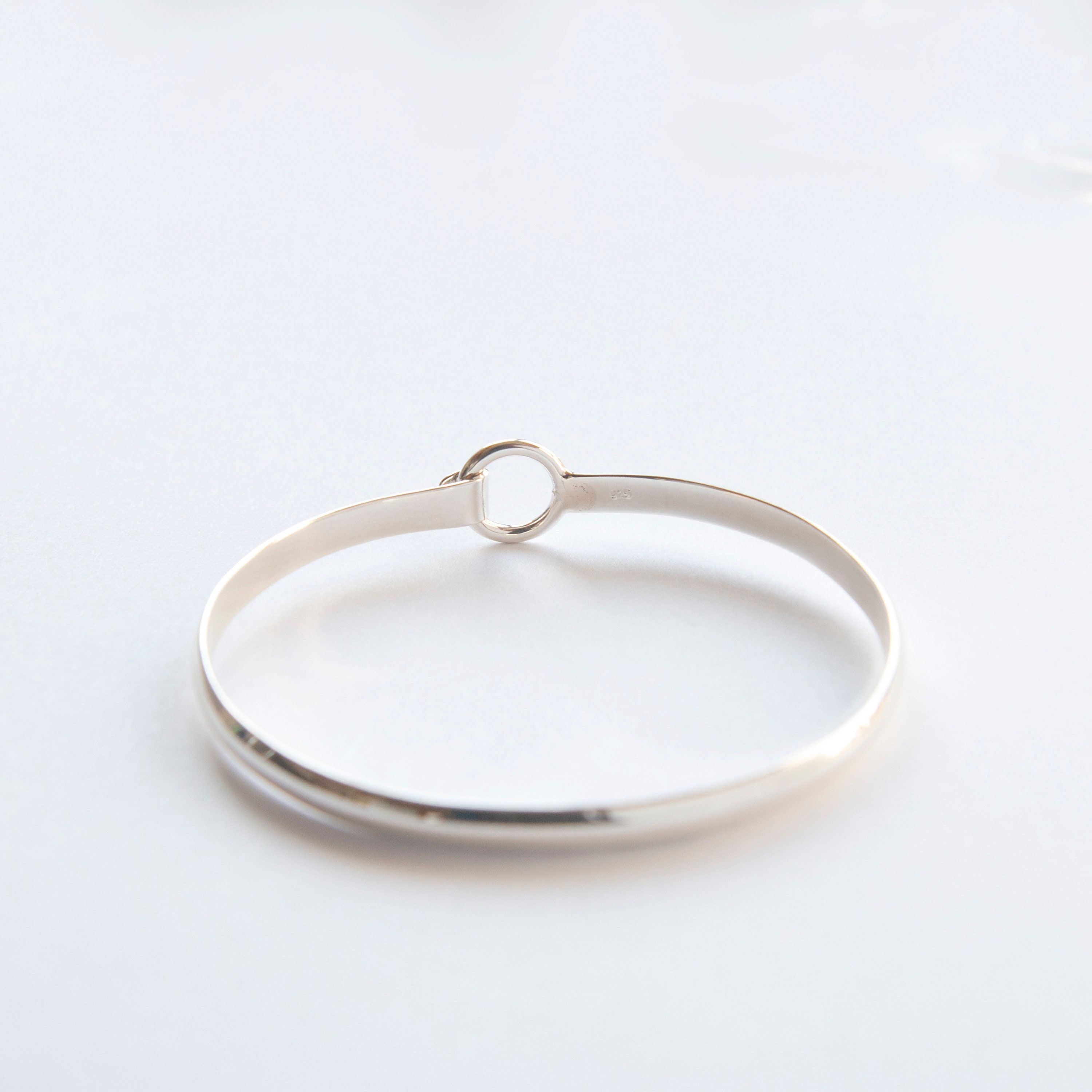 Circle Bangle Sterling Silver Bangle Karma Bangle | Etsy UK