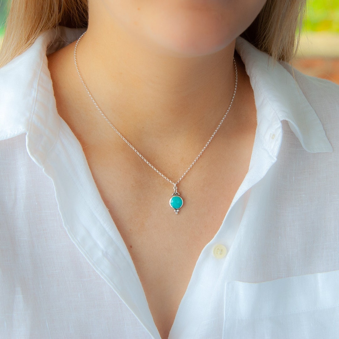 Turquoise Necklace, Celtic Necklace, Trinity Pendant, ,trinity Silver ...