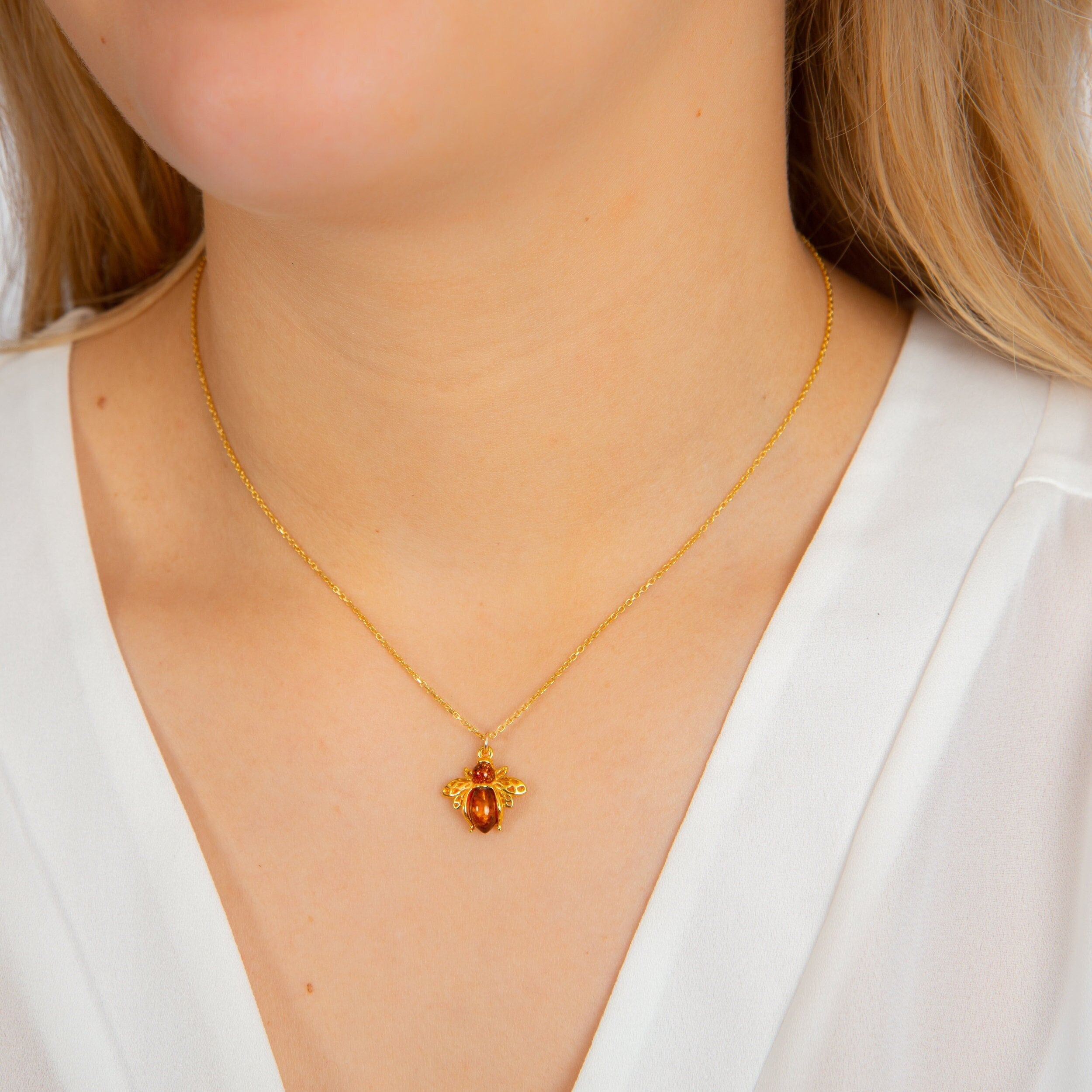 Gold Amber Bee Pendant Honey Baltic Amber Animal Amber | Etsy