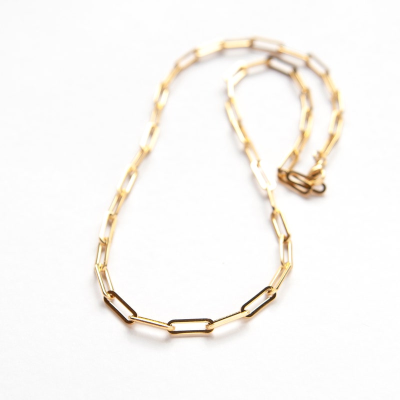 Gold Paper Clip Necklace - Etsy