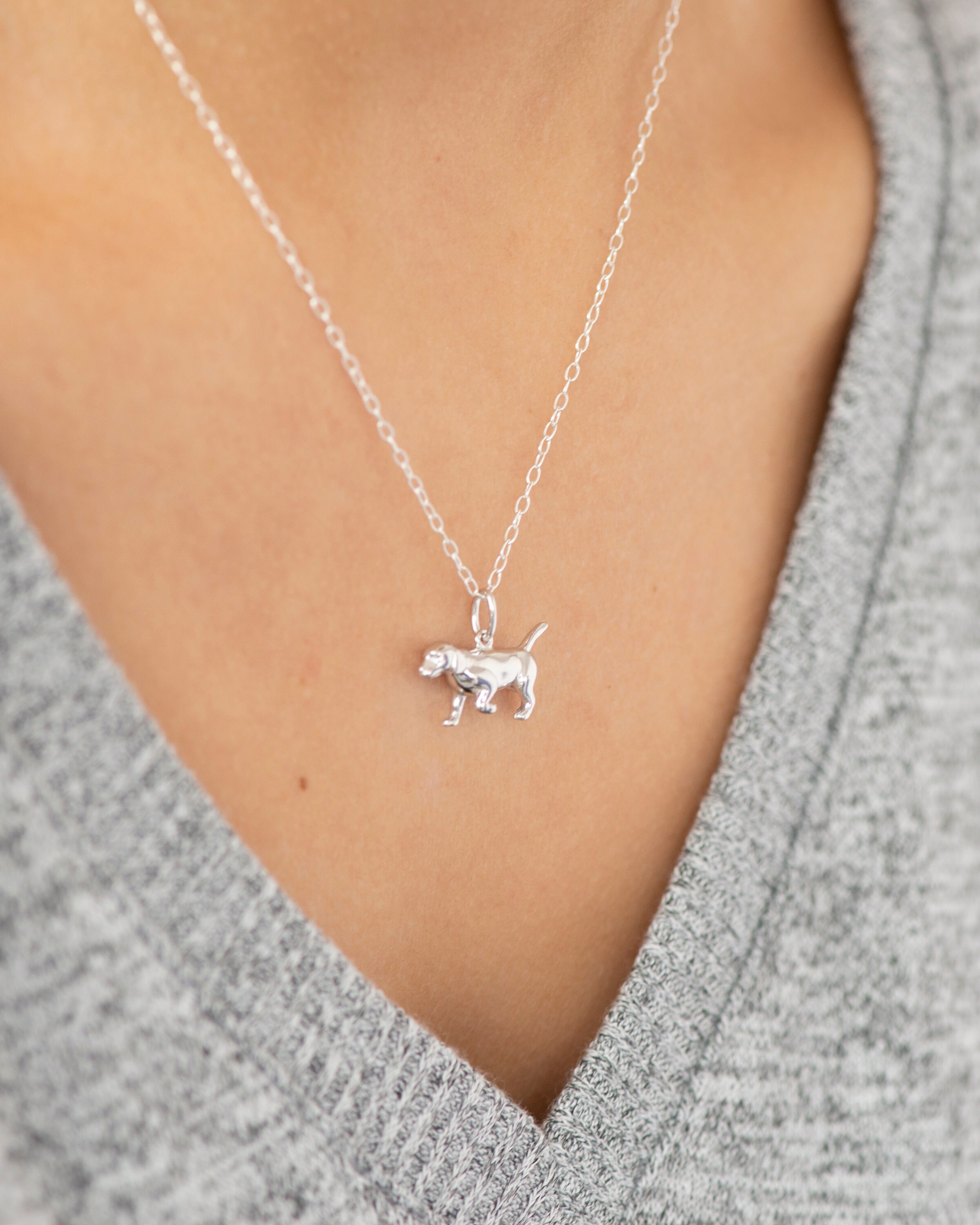 Labrador Dog Necklace Tiny Labrador Necklace Silver Dog - Etsy