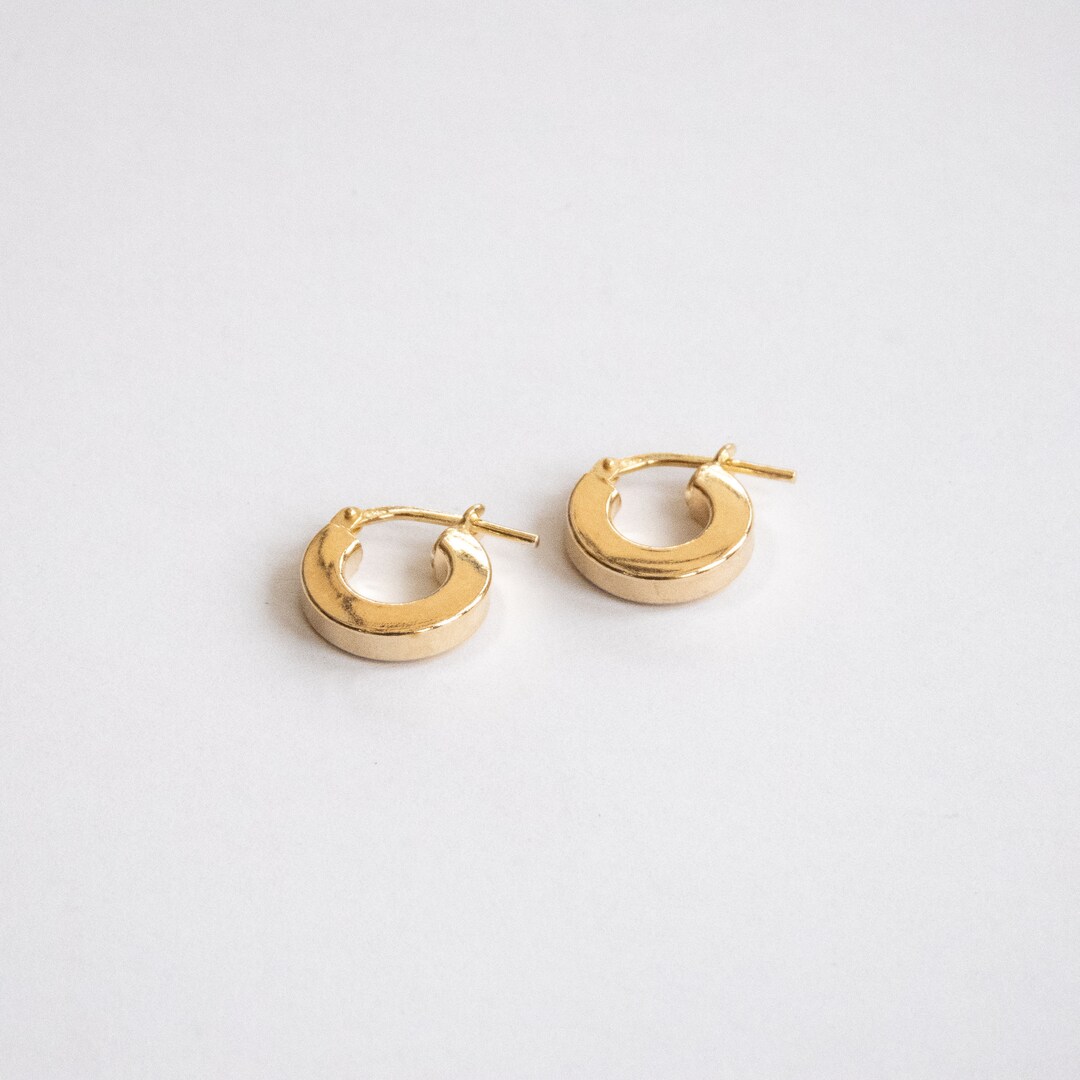 Chunky Mini Creole Hoops, Mini Square Edged Hoops, Chunky Small ...