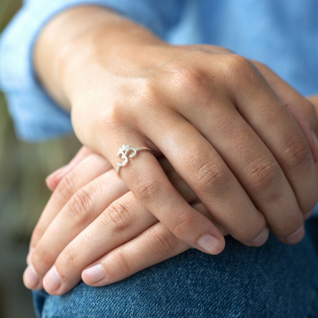 Buy Sterling Silver Om Ring, Silver Ohm Ring, Om Ring, Aum, Yoga Ring ...