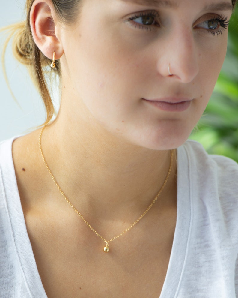 Delicate Gold-fill Necklace Gold Ball Necklace Best Everyday - Etsy