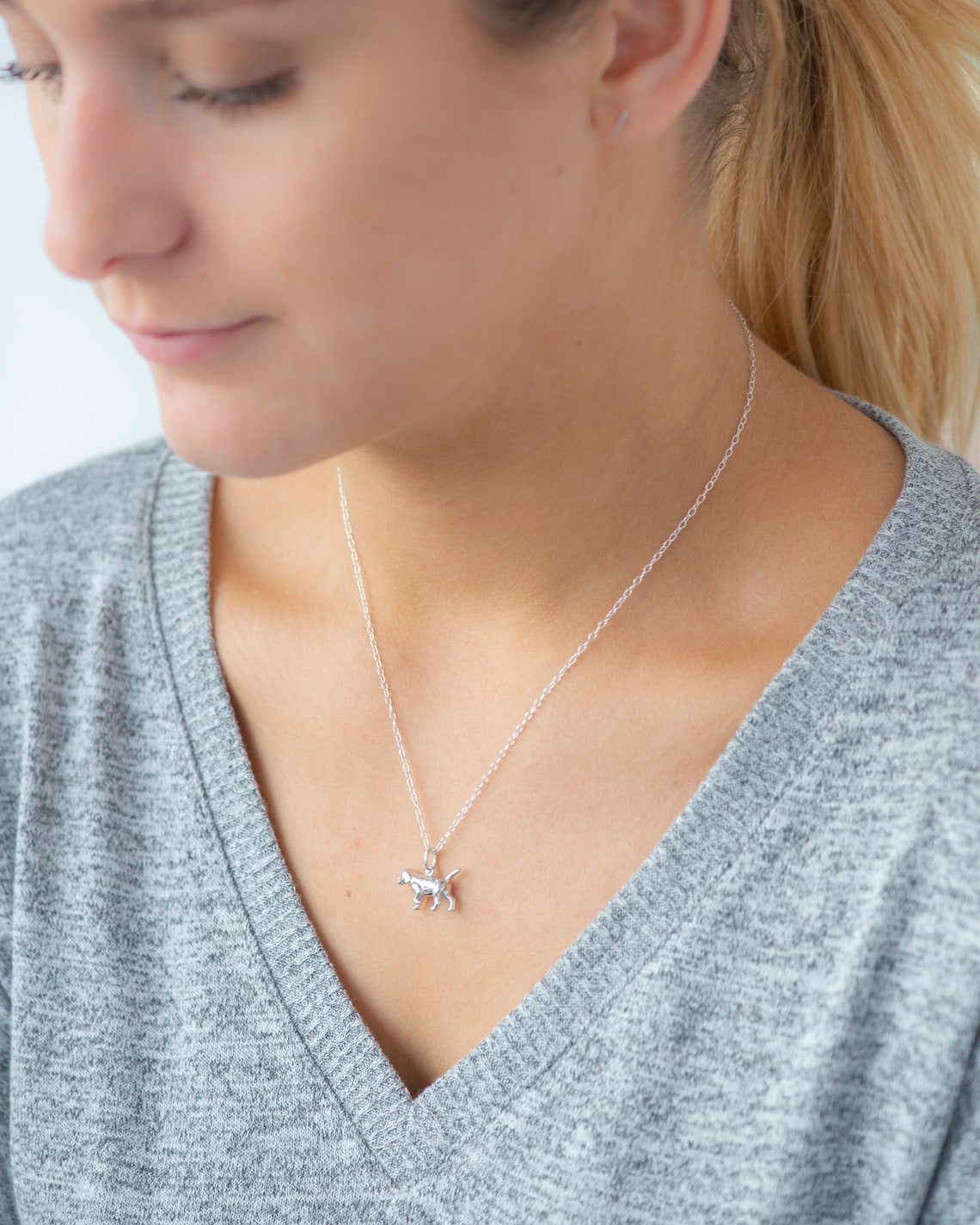 Labrador Dog Necklace Tiny Labrador Necklace Silver Dog - Etsy