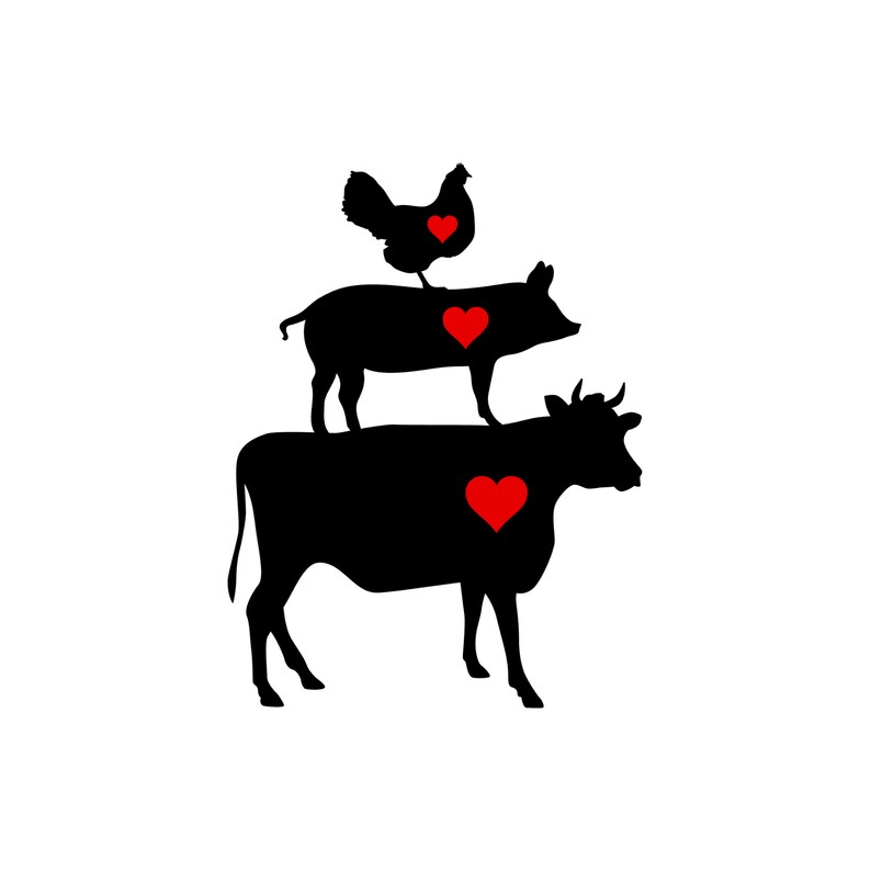 Farm Animal Love SVG/PNG, Digital File, Farm Animals, Chicken, Pig, Cow ...