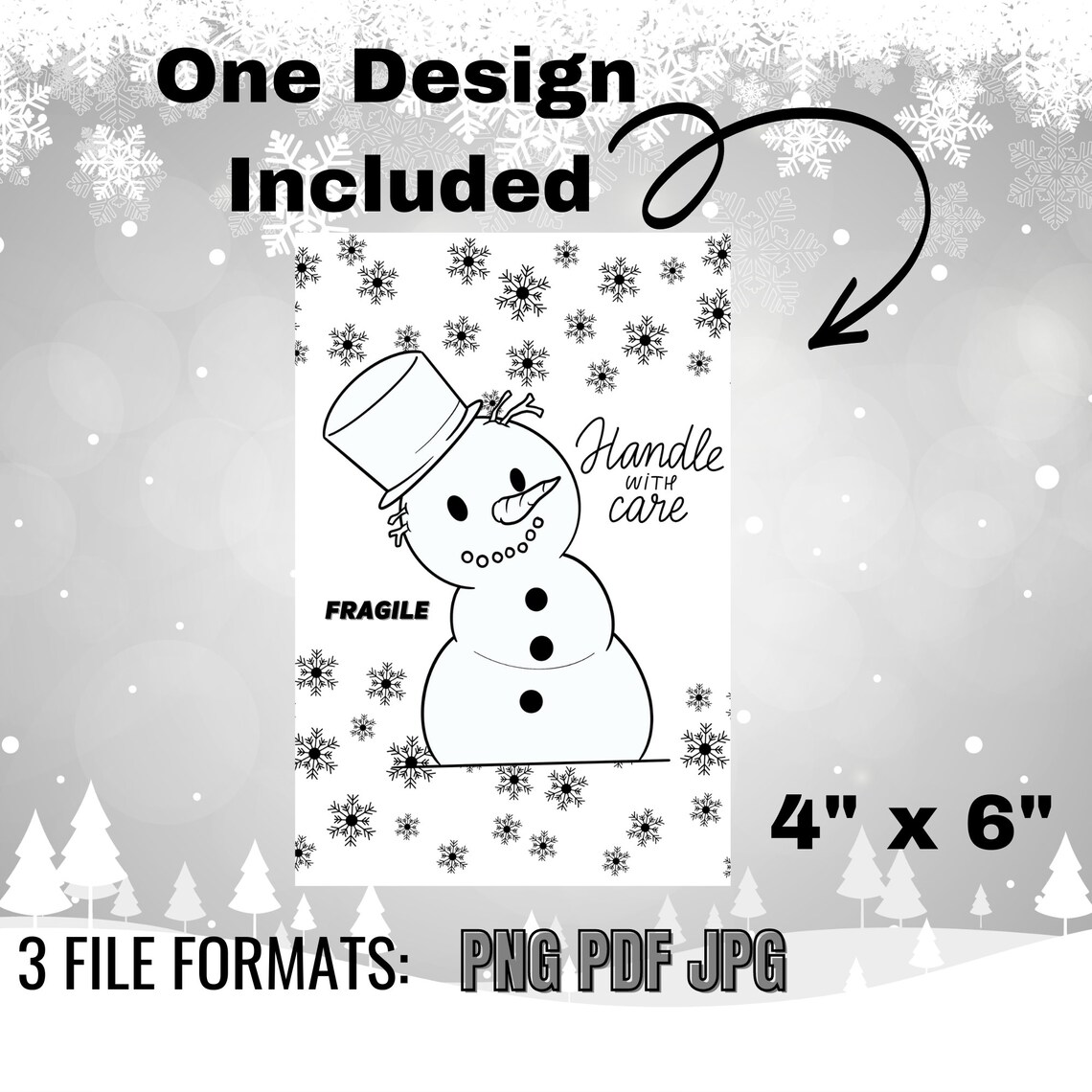 Fragile Handle With Care Thermal Label PNG, Christmas Thermal Printer ...