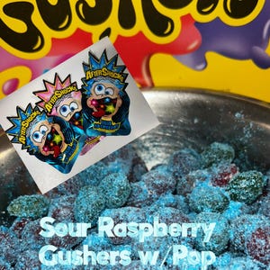 Sour Blue Raspberry Gushers With or Without Pop Rocks - Etsy