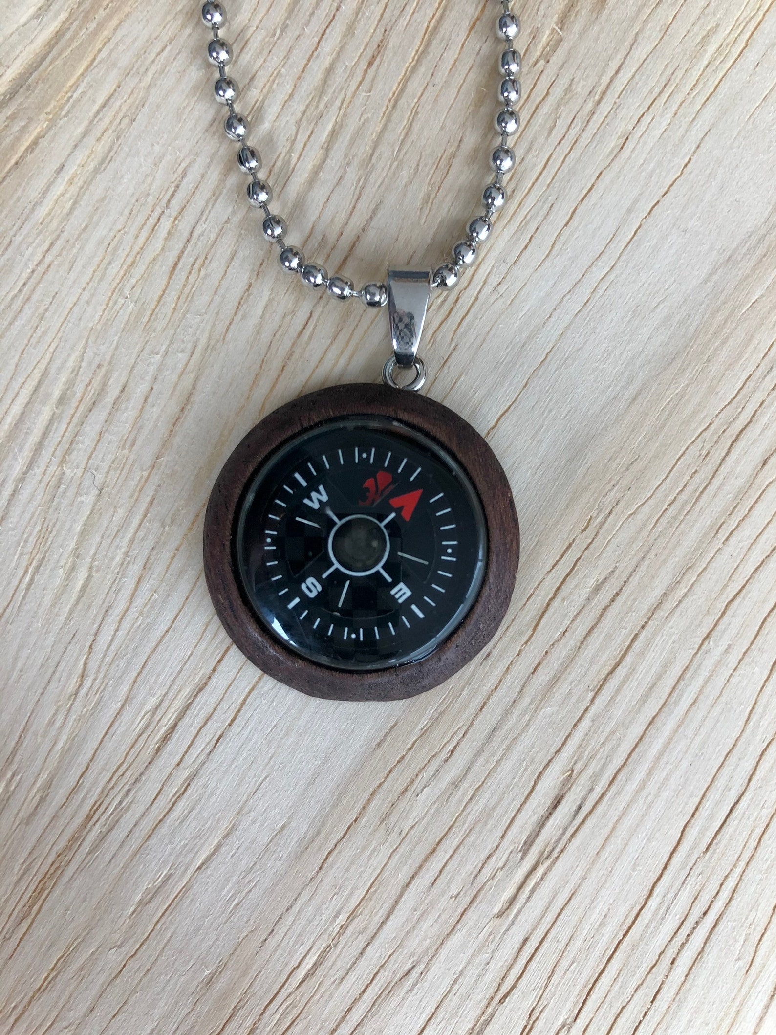 Compass Pendant Wood Bezel - Etsy