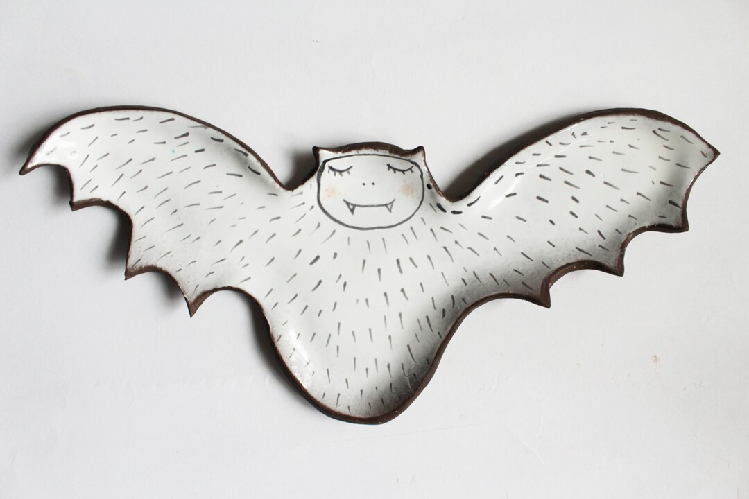 Handmade Ceramic Bat Plate – Stoneware Bat Ring Dish / Trinket Tray ...