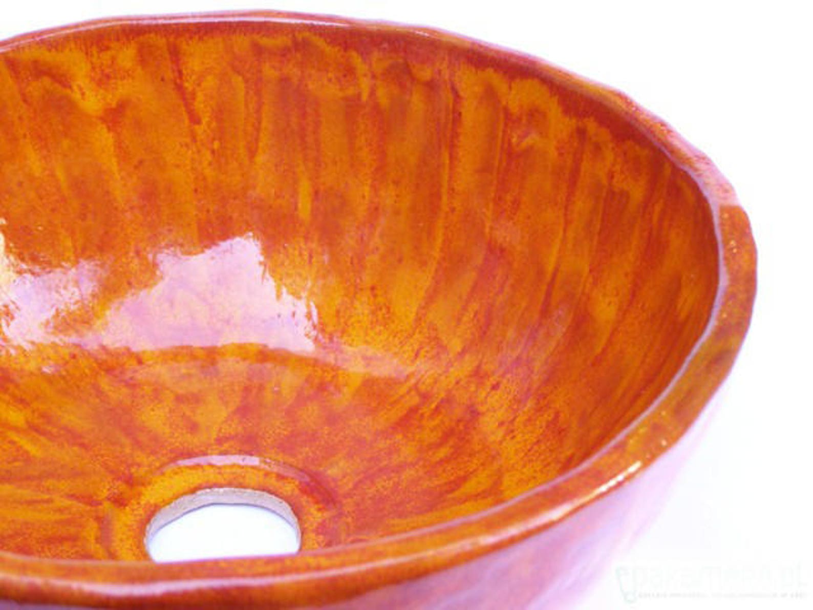 Fiery Orange Table Top Sink Bathroom Sink Handmade Ceramic - Etsy