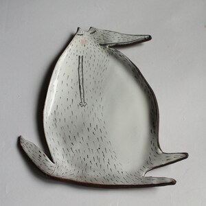 Cute Wolf - Sleepy Handmade Ceramic Plate, Ring Dish, Soap Dish, Spoon ...
