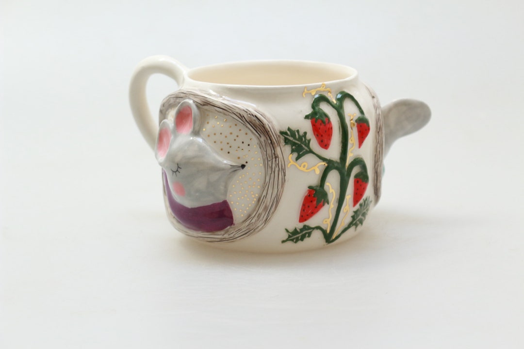 Fairytale Mug With Lovely Fairy-tale Mice and Wild Strawberries and ...