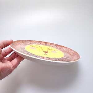 Cute Chubby Sleeping Lion Ceramic Plate – Handmade Pottery Lion Dish ...