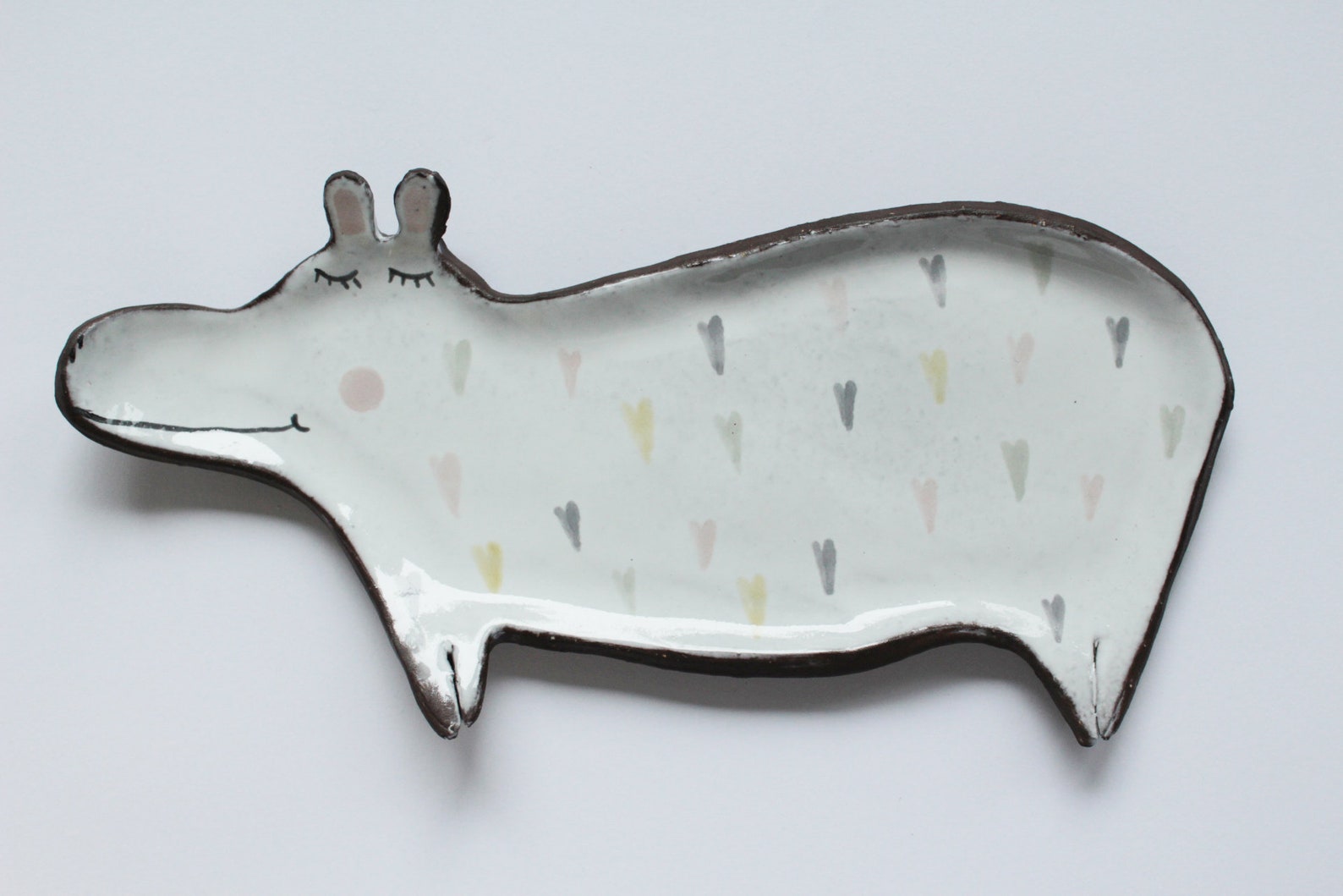 Cute Hippo Sleepy Handmade Ceramic Plate Ring Dish Soap - Etsy