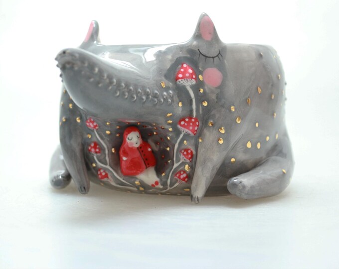 The Little Red Riding Hood Illustrated Ceramics, Fairy Tale Ceramics ...