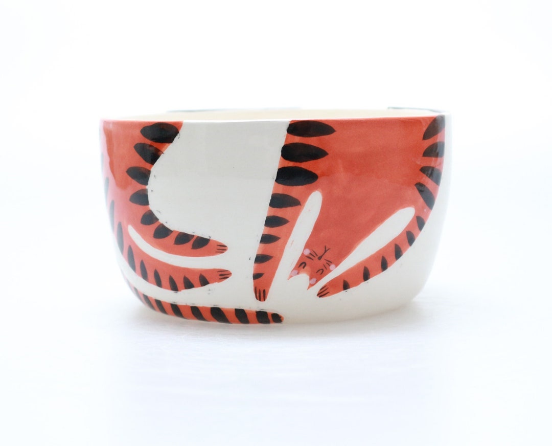 Red and Black Cat Planter, Ceramic Planter, Succulent Planter ...