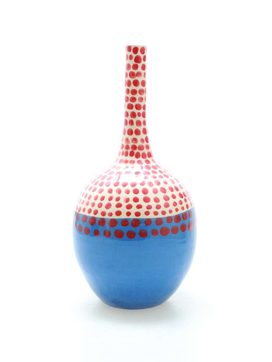 Modernist Simple Vase, Polka Dot Ceramic Vase, Handmade Vase - Etsy