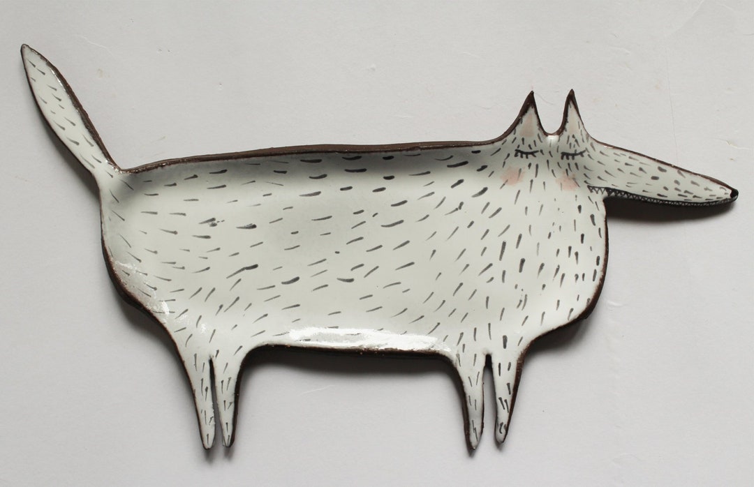 Cute Wolf - Sleepy Handmade Ceramic Plate, Ring Dish, Soap Dish, Spoon ...