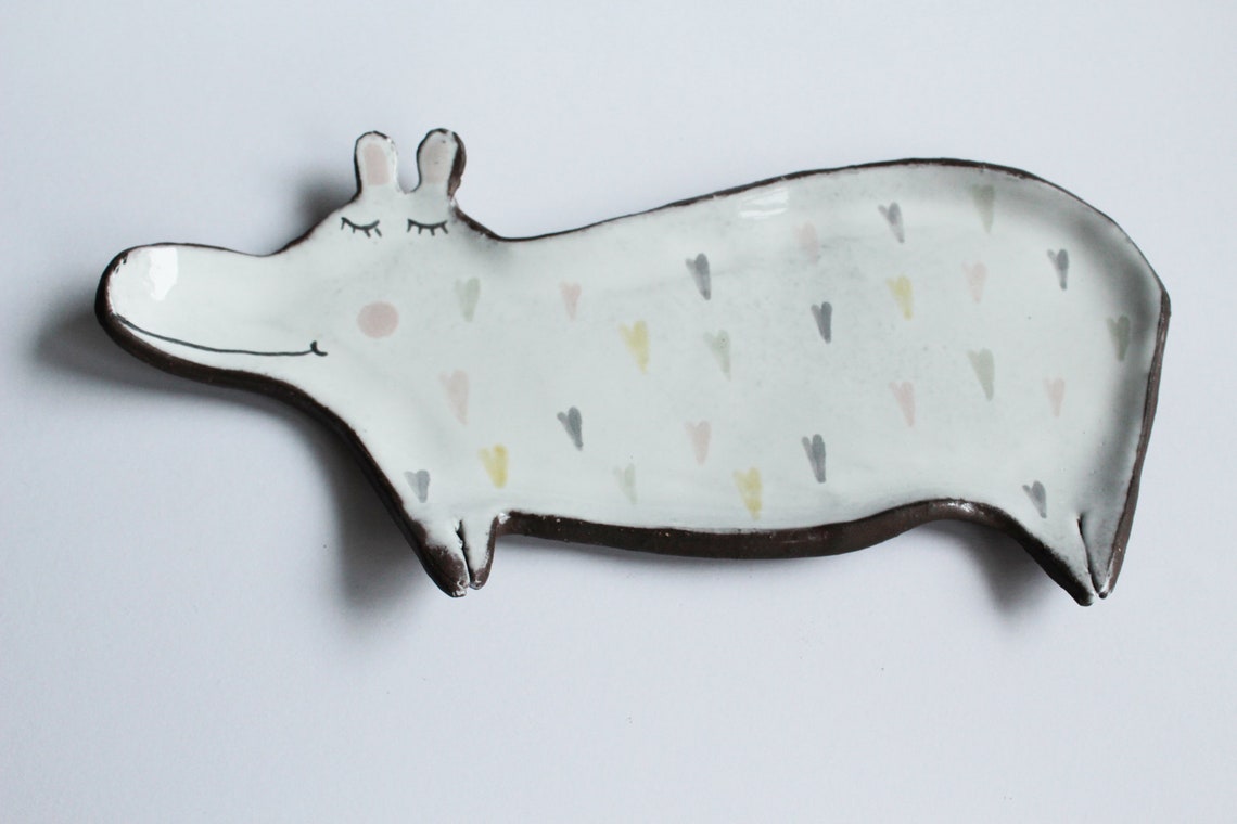 Cute Hippo Sleepy Handmade Ceramic Plate Ring Dish Soap - Etsy