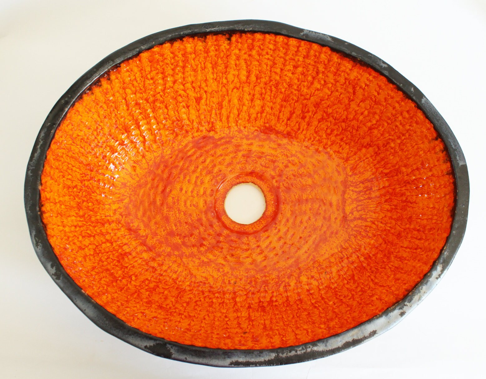 Orange Fish Scales & Charcoal Oval Sink Bathroom Sink - Etsy