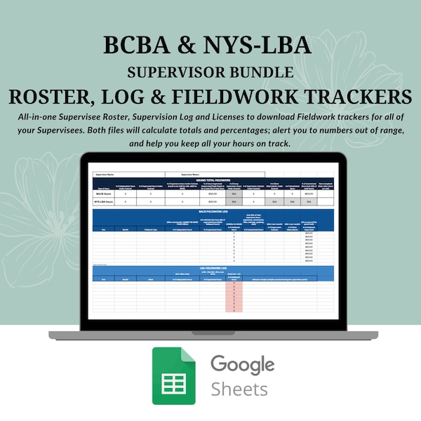 Bcba Supervision Hours Tracker - Etsy