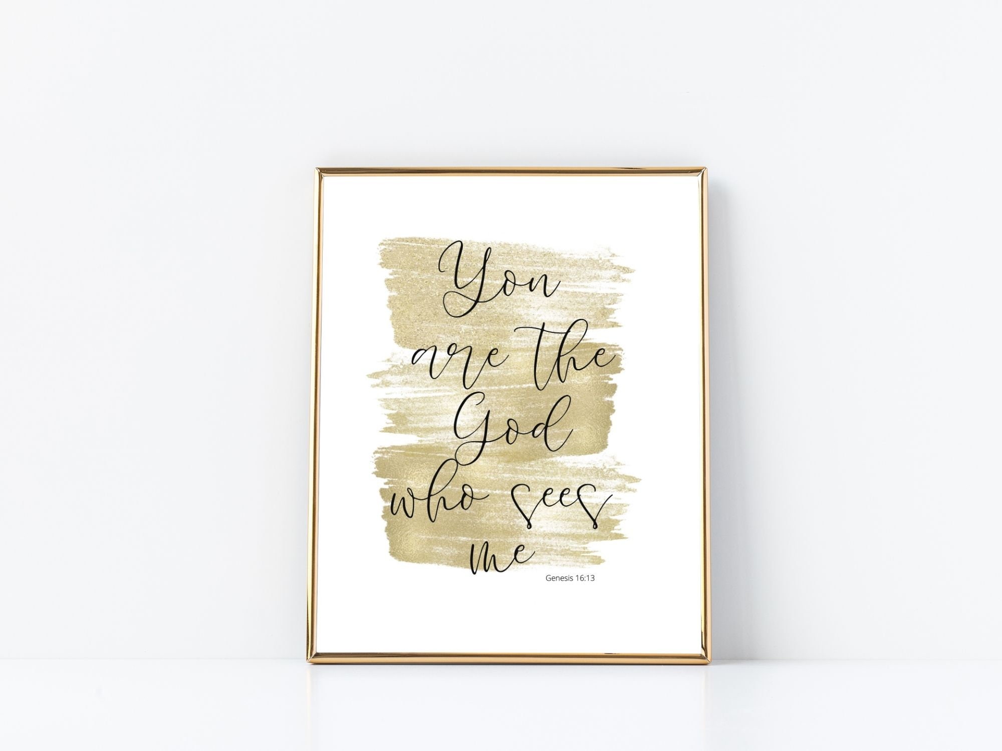 Usted es el Dios que me ve, escritura arte pared imprimible, regalo de ...