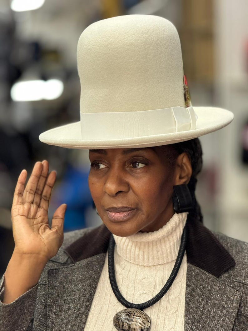 Wool Tall Bowler Hat, Erykah Badu Style, Feather Detail (60cm) - Etsy