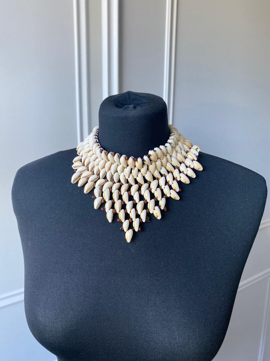 Handmade Cowrie Shell Choker: African Tribal Necklace, Statement ...