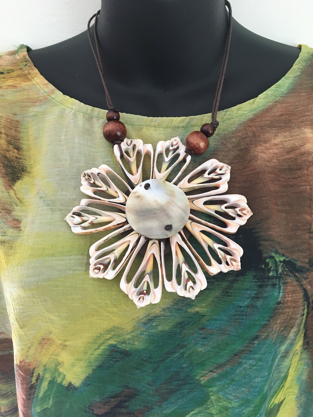 Kiki Shell/unique Necklace/tribal Necklace/statement Necklace/african ...