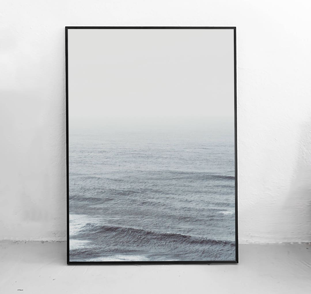 Calm Sea Print, Ocean Photography Print, Digital Scandinavian Art ...