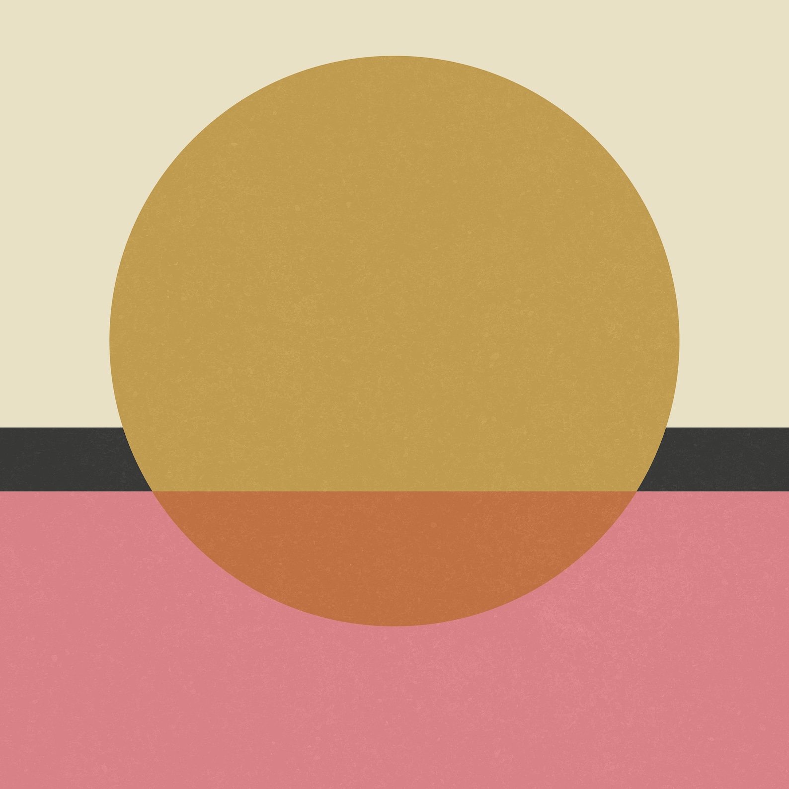 Sunrise Sunset Abstract Art Minimal Circle Art Print Retro | Etsy