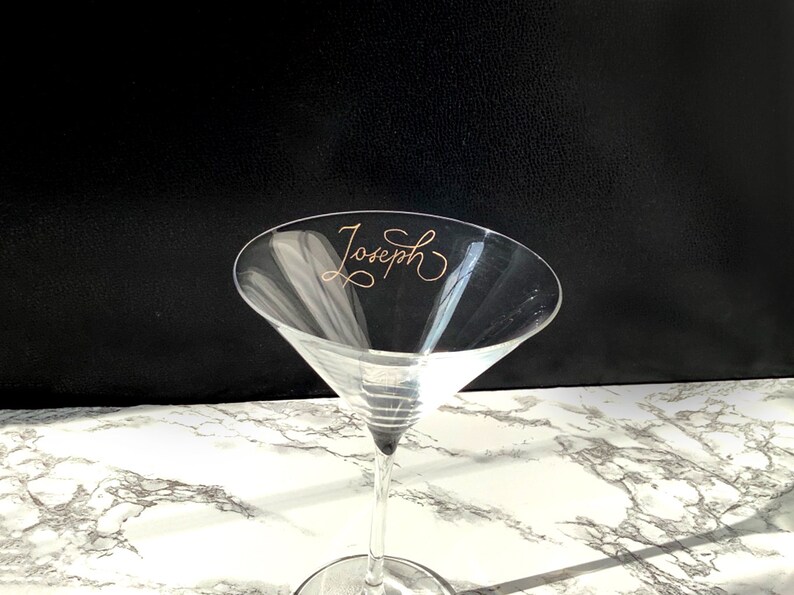 Calligraphy Engraved Martini Glass Personalized Housewarming - Etsy