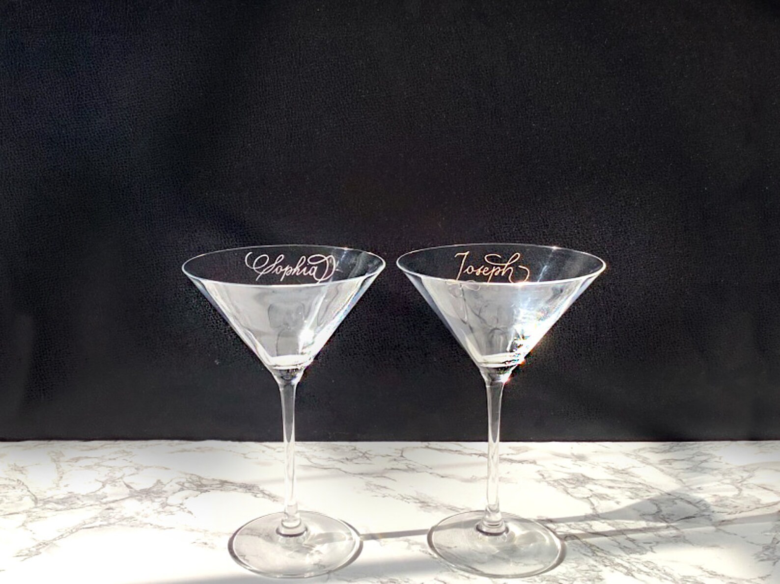 Calligraphy Engraved Martini Glass Personalized Housewarming - Etsy