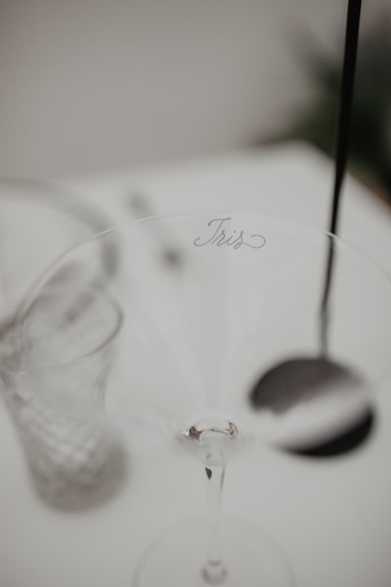 Calligraphy Engraved Martini Glass Personalized Housewarming - Etsy