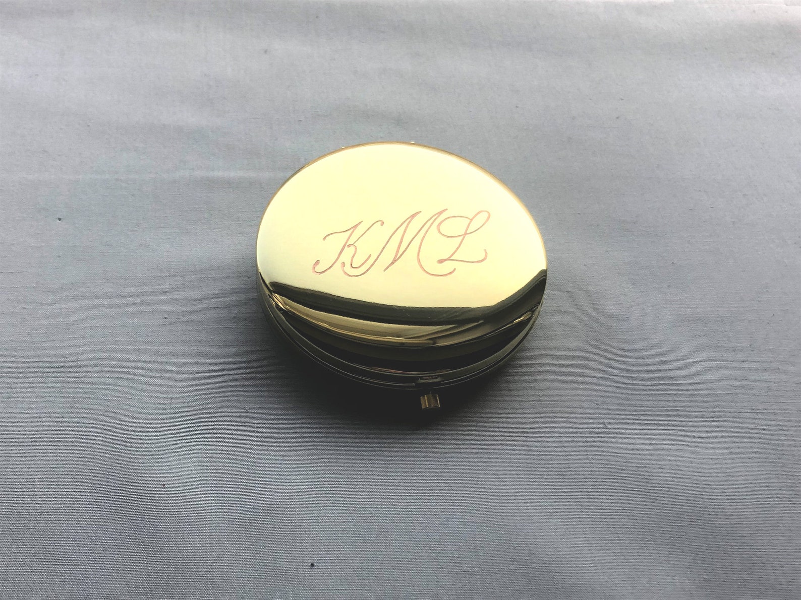Calligraphy Monogram Engraved Compact Mirror Gold Rose Gold - Etsy